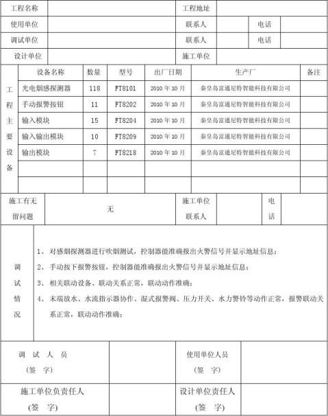 【转】消防工程调试报告 范文118 
